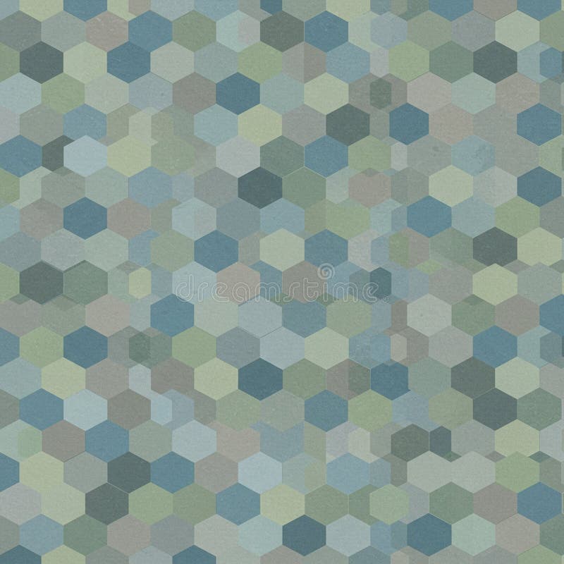 Hexagonal Pattern Featuring a Seamless Arrangement of Multi-colored Tiles in Shades Stock ...