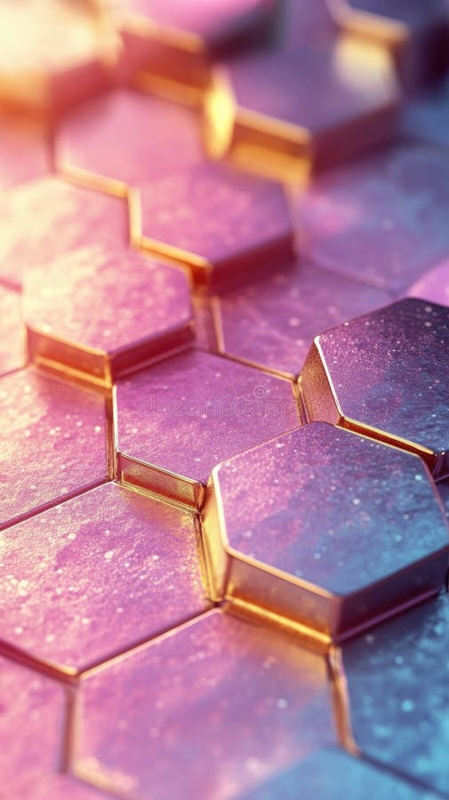 Hexagonal Pattern Forms a Dreamy Abstract Background with Soft Pastels ...