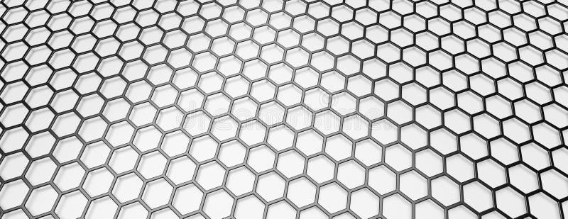 Hexagonal Pattern, Hexagon Grid Mesh, Black Honeycomb Cell on White ...