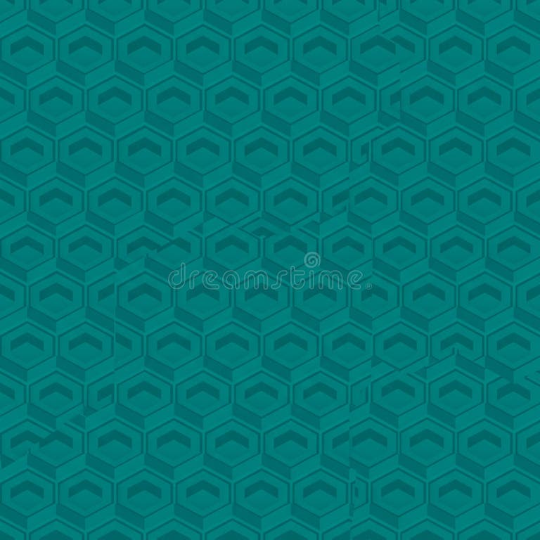 Hexagonal Pattern with Interlocking Geometric Shapes in Teal. the ...