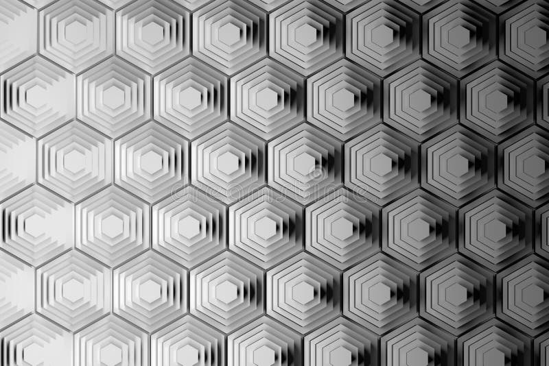 Stacked Hexagons Seamless Background Stock Illustration - Illustration ...