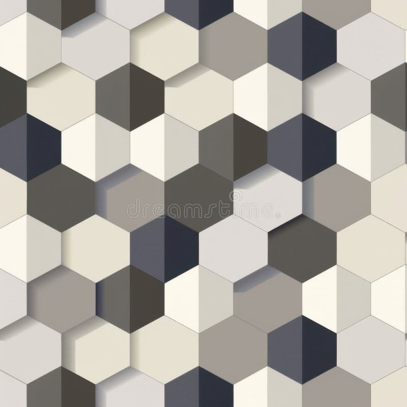 Hexagonal Pattern in Neutral Tones for Modern Design Stock Illustration ...