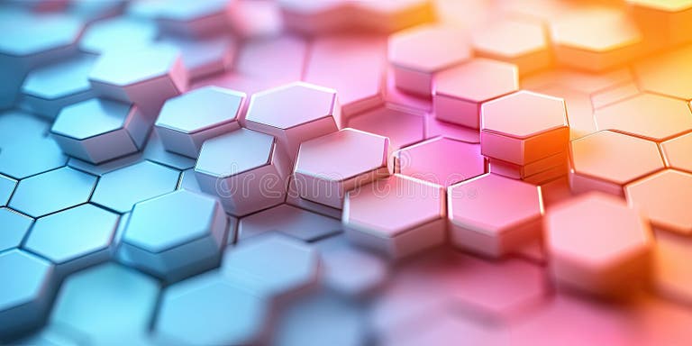 Hexagonal Pattern with Soft Pastel Gradients Creating a Dreamy Abstract ...