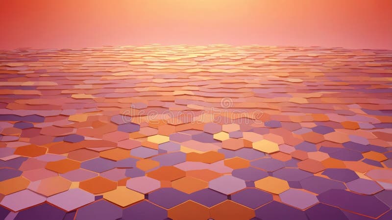 Hexagonal Pattern Vector: Isometric, Sunset Gradient, Digital Harmony ...