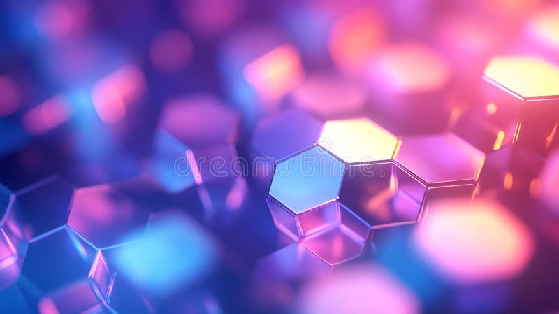 With Hexagonal Patterns, the Iridescent Abstract Geometric Shapes Exude ...