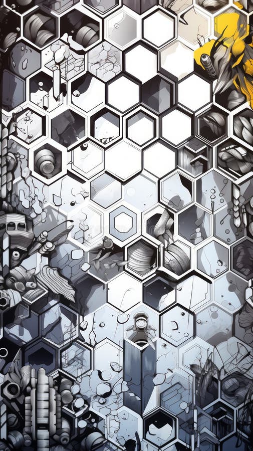 Hexagonal Patterns Material Structure Background - Generative AI Stock ...