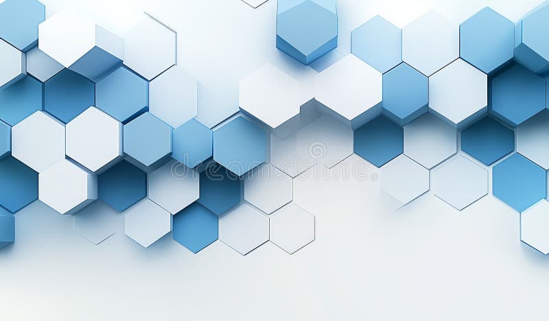 Hexagonal Patterns in Varying Shades of Blue Create a Modern and ...