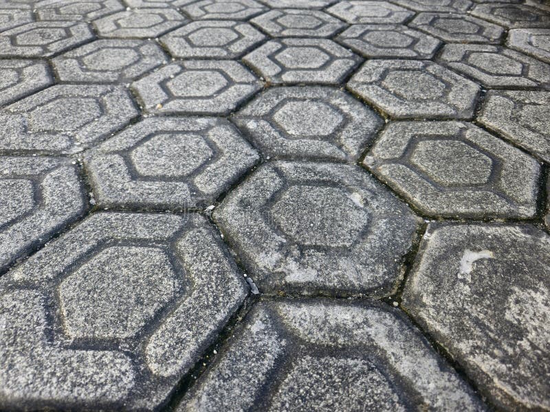 Hexagonal Pavement: a Textured, Gray Stone Pavement Design Stock Photo ...
