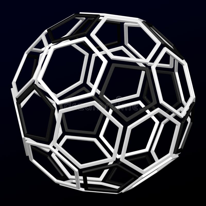 Hexagon Pentagon Frame Ball Stock Illustration - Illustration of sphere ...