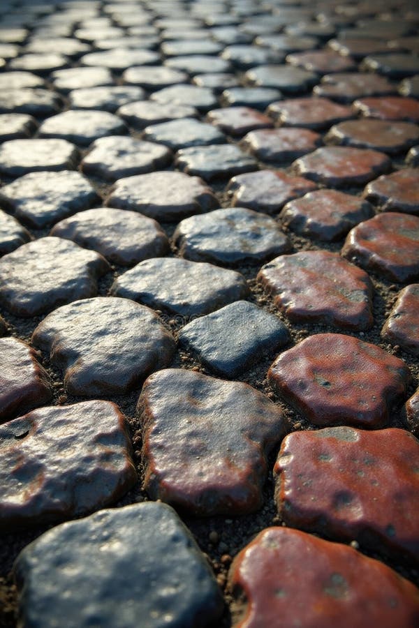 Hexagonal and Pentagonal Stone Paving, Deeply Weathered, Old City, Grey ...