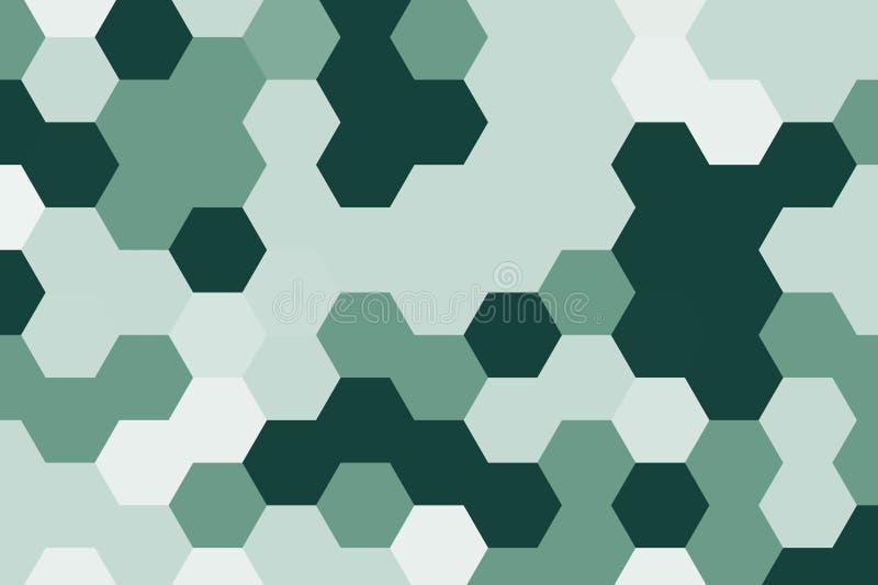 Hexagonal Pixelated Pattern in Deep Jungle Green with a Bold Geometric ...