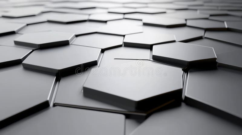 Hexagonal, Polished Mosaic Tiles Arranged To Form a Wall. a Semigloss ...