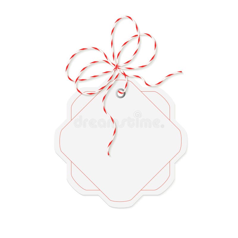 Hexagonal Price Tag with Red String Bow Stock Illustration ...