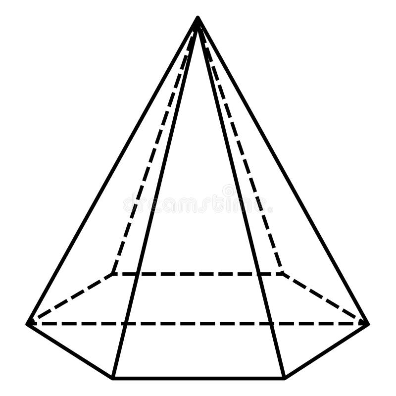 Hexagonal Pyramid Geometric Shape Icon. Vector Illustration of Hexagon ...