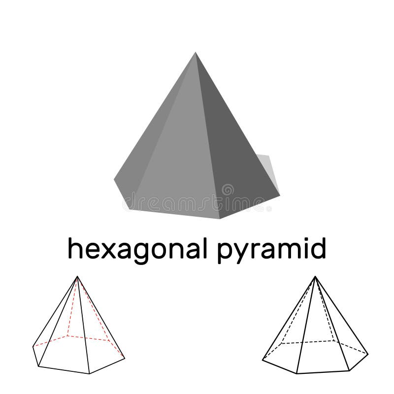 Hexagonal Pyramid. Geometric Shape Stock Vector - Illustration of shape ...