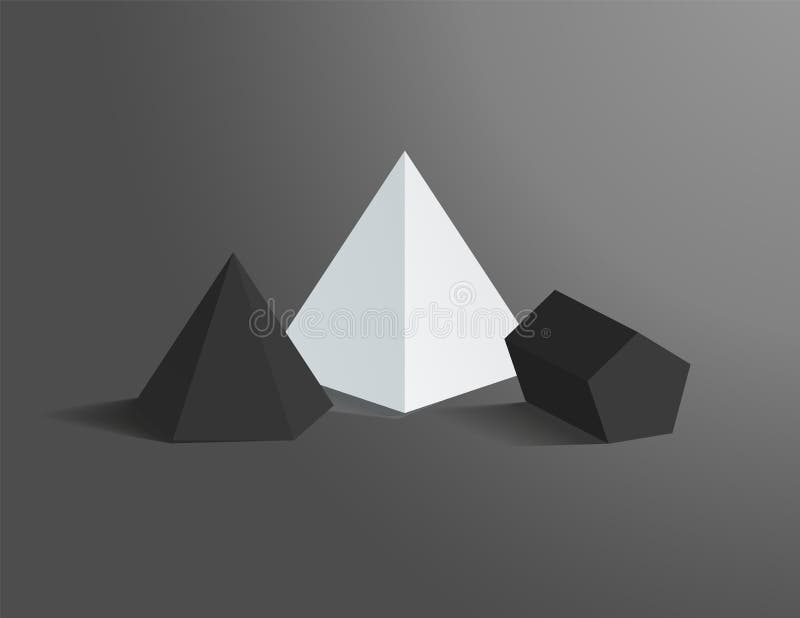 Pentagonal Prism, Faces, Edges, Vertices Geometric Figures Set Isolated ...