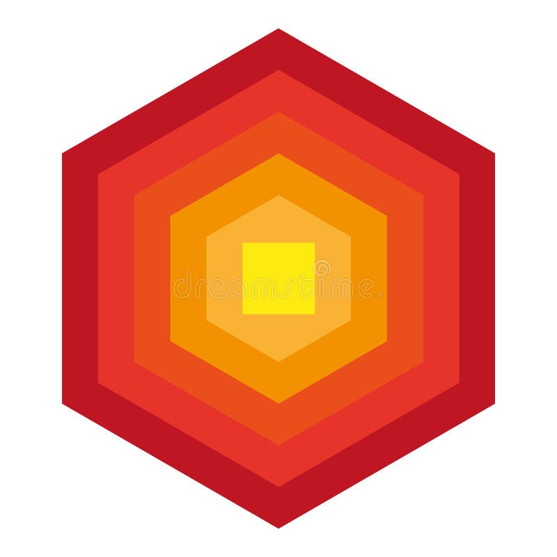 Hexagonal Red Layers. Abstract Geometric Pattern. Gradient Depth ...