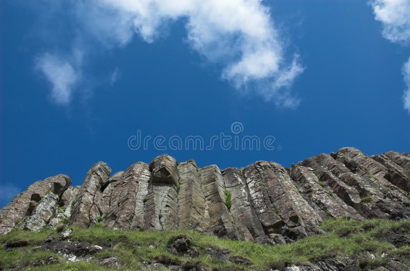 Hexagonal Rock Columns, Kildonan Cliffs, Eigg Stock Photo - Image of ...