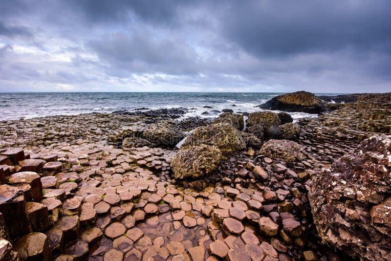 Hexagonal Rocks at the Giant Causeway Stock Image - Image of causeway ...