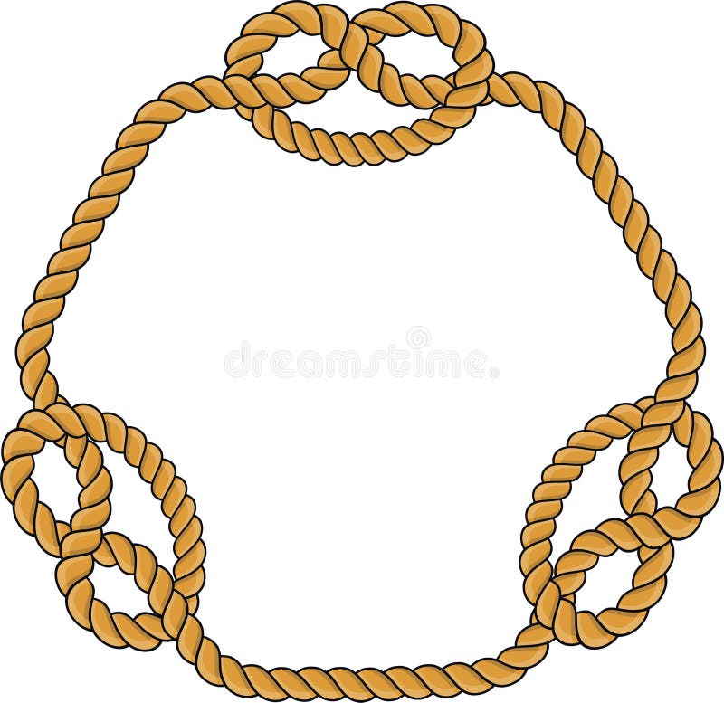Hexagonal Rope Frame Isolated on White Background. Twisted Cord. Stock ...