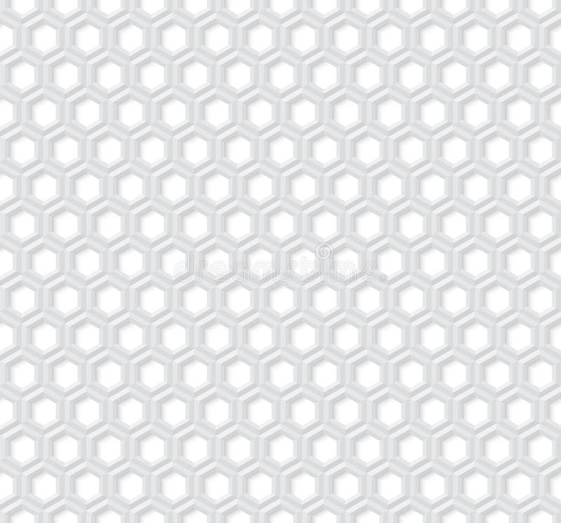 Hexagonal Seamless Vector Pattern. Light Gray Hexagon with 3d Effect Stock Vector - Illustration ...