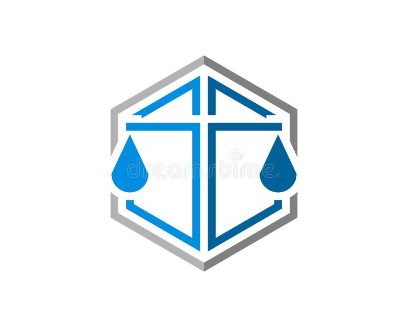Hexagonal Shape with Abstract Law Scale Inside Stock Illustration ...