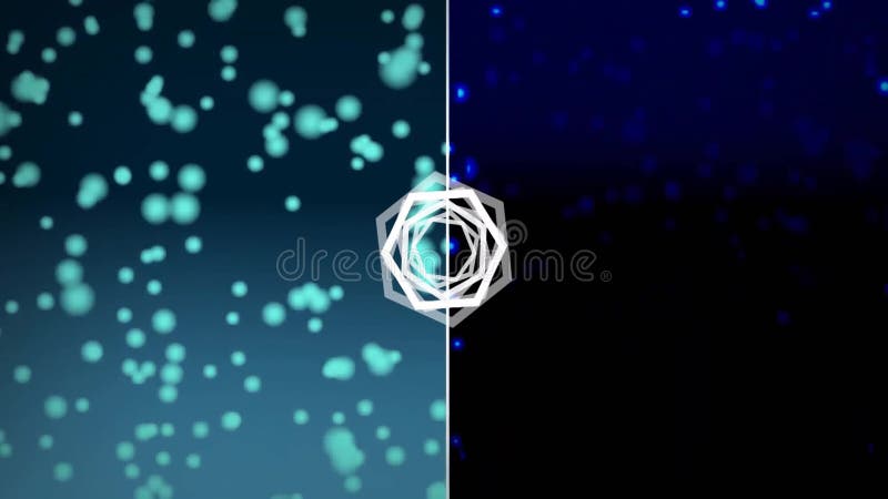 Hexagonal Shape Animation with Glowing Particles Over Blue and Black ...