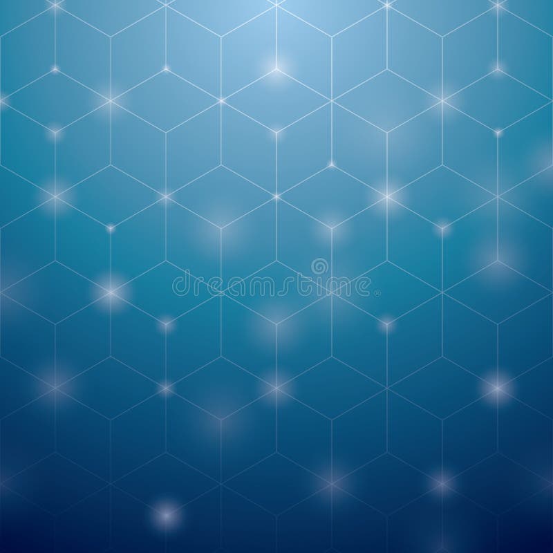 Hexagonal Shape Over Blue Gradient Background. Stock Vector ...