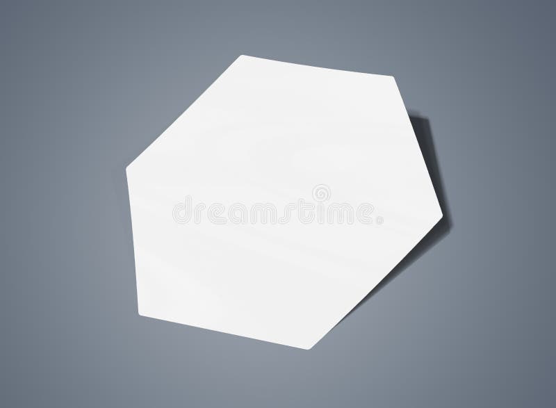 Hexagonal Shaped Sticker Mockup Isolated On White 3D Rendering Stock ...