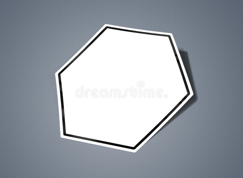 Hexagonal Shaped Sticker Mockup Isolated On White 3D Rendering Stock ...