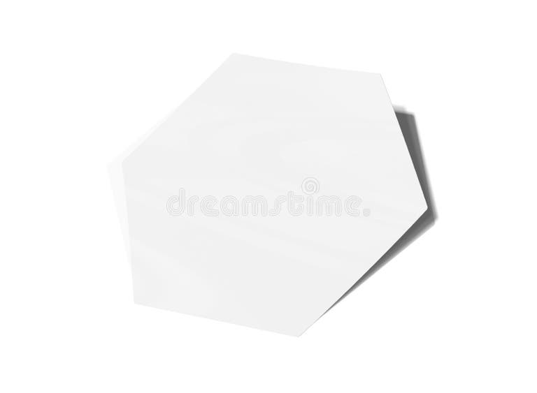 Hexagonal Shaped Sticker Mockup Isolated on White 3D Rendering Stock ...