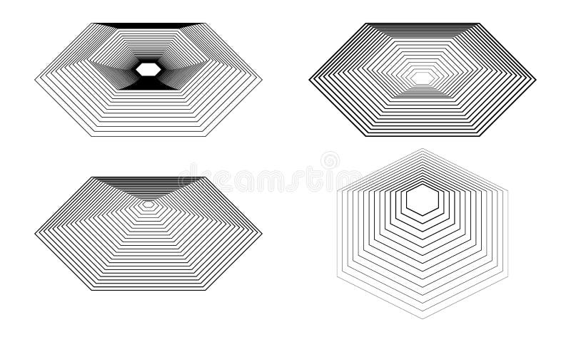 Hexagonal Shapes Lines Modern Art Design Stock Vector - Illustration of ...