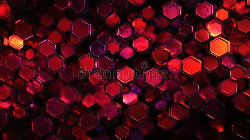Vibrant Hexagonal Patterns Featuring Shades of Red and Purple in a ...