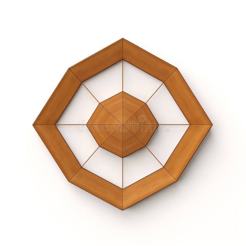 Hexagonal Shelf: 3d Rendering with Light Brown and Amber Tones Stock ...