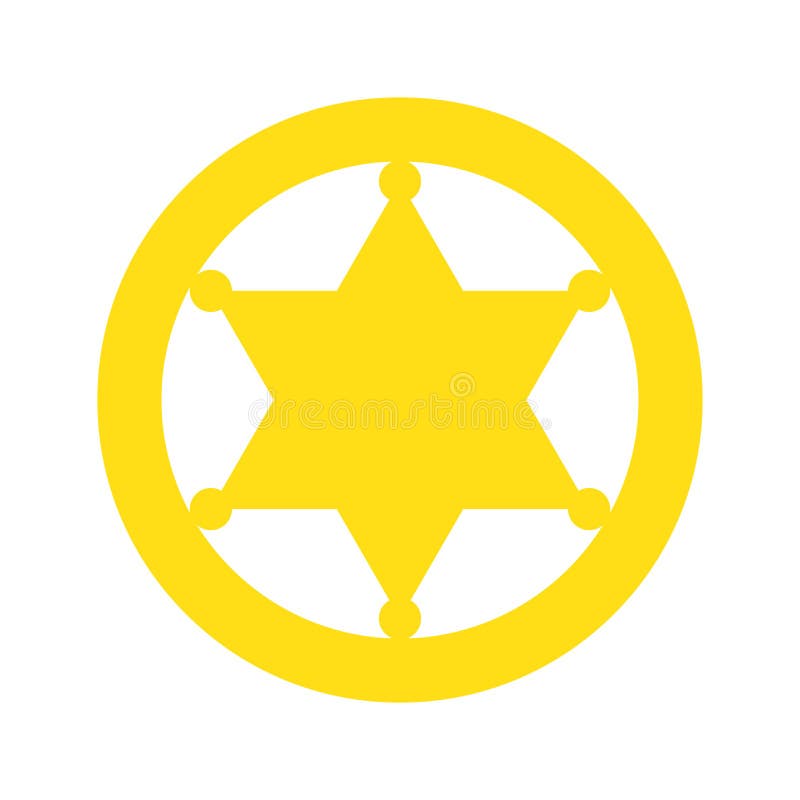 Hexagonal Sheriff Star Icon Isolated - Vector Stock Illustration ...