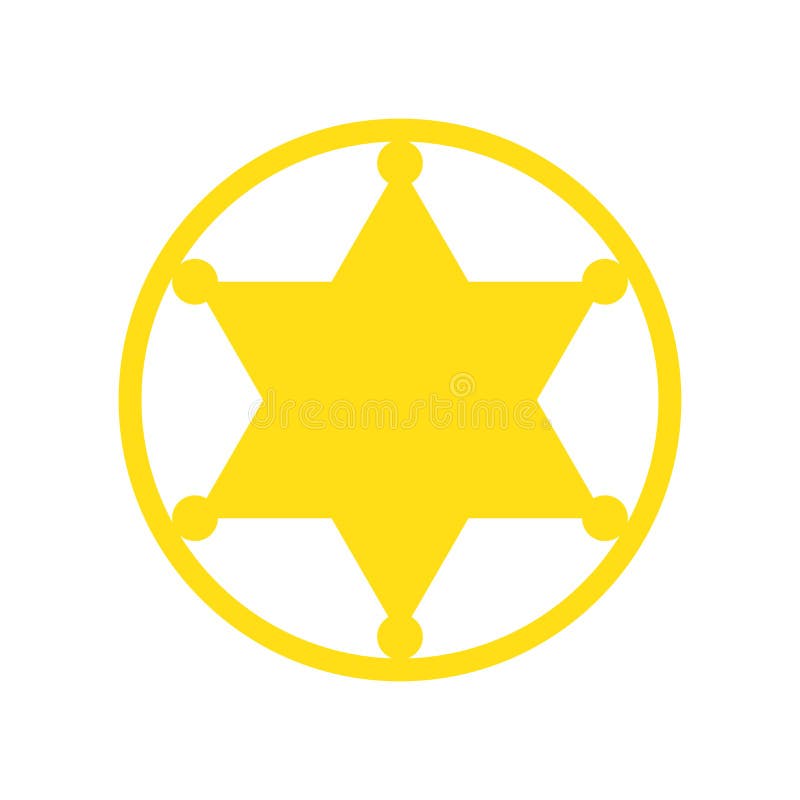 Hexagonal Sheriff Star Icon Isolated - Vector Stock Illustration ...