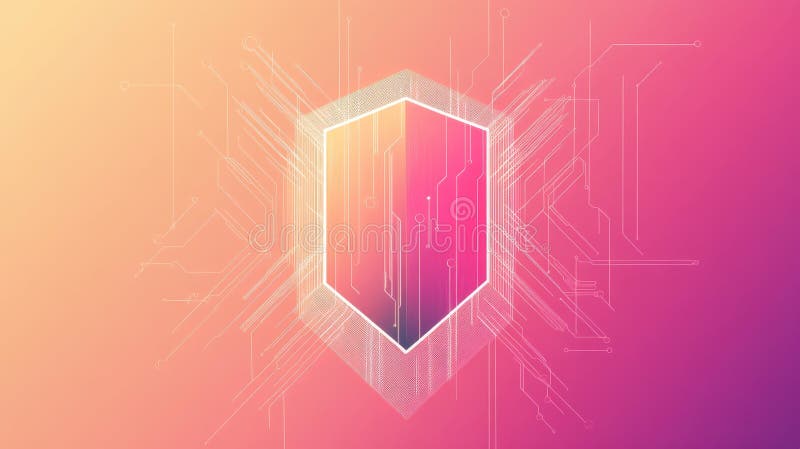 Hexagonal Shield Protecting Data Flow on Gradient Background Stock ...