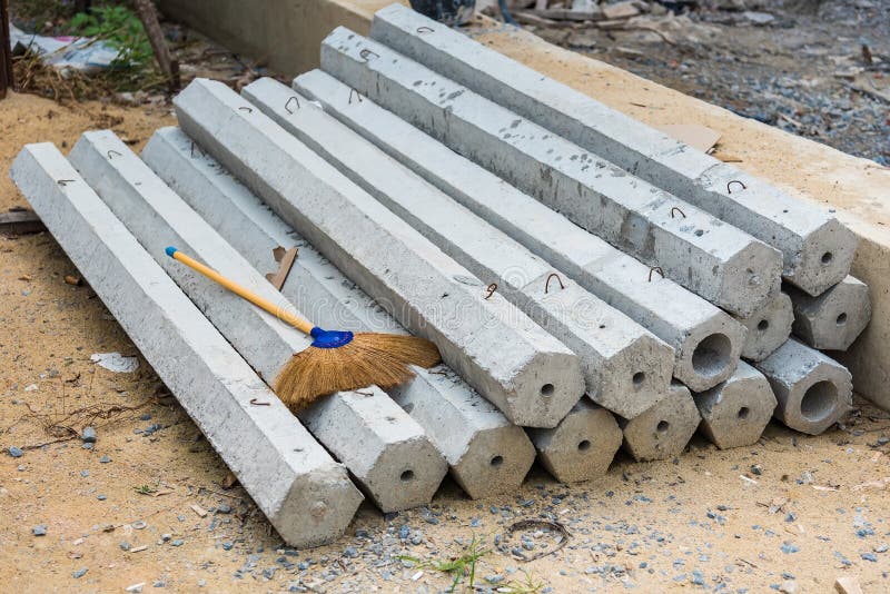 Hexagonal Small Foundation Concrete Pillars for Building a House Stock ...