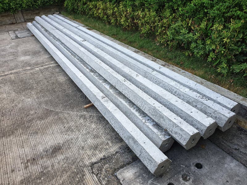 Concrete Pillars Foundation Stock Image - Image of machinery, heavy ...