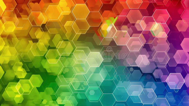 Hexagonal Spectrum: Vibrant Patterned Background Stock Image - Image of ...
