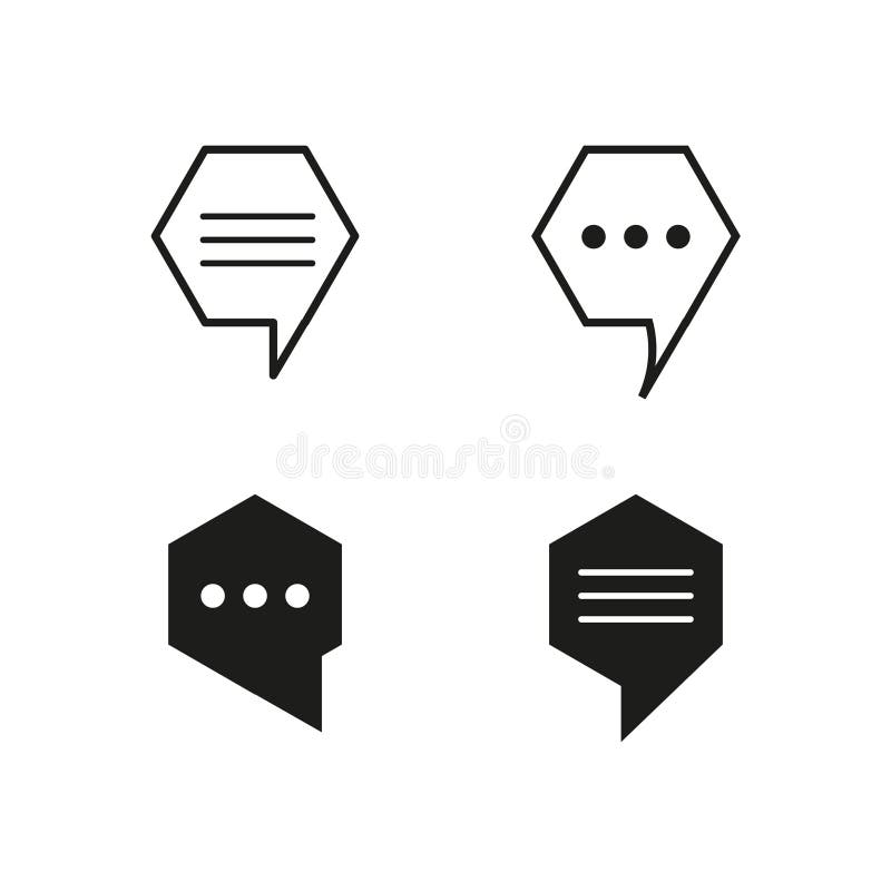 Hexagonal Speech Bubble Icon. Chat Symbol Set. Dialogue Graphic ...