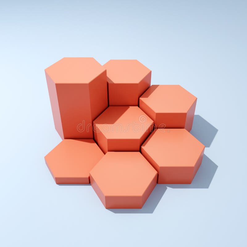 Hexagonal Stand for Product Stock Illustration - Illustration of ...