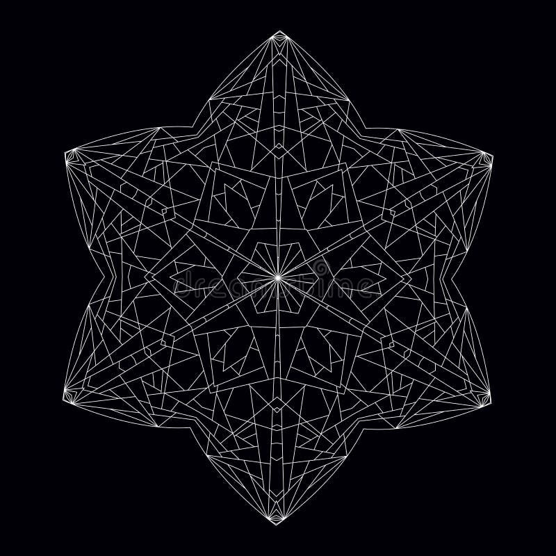 Hexagonal Star. Geometric Contour Figure Polyhedron. Stock Vector ...