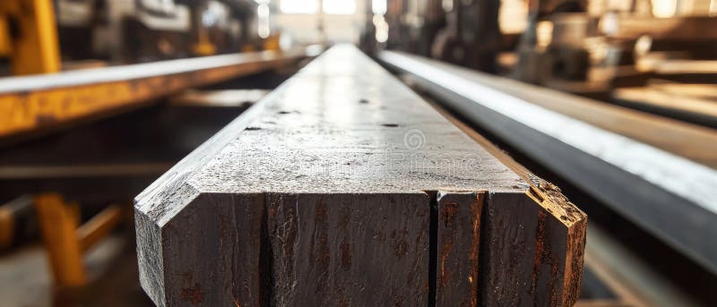 Hexagonal Steel Bars in a Factory Setting Highlighting Texture and ...