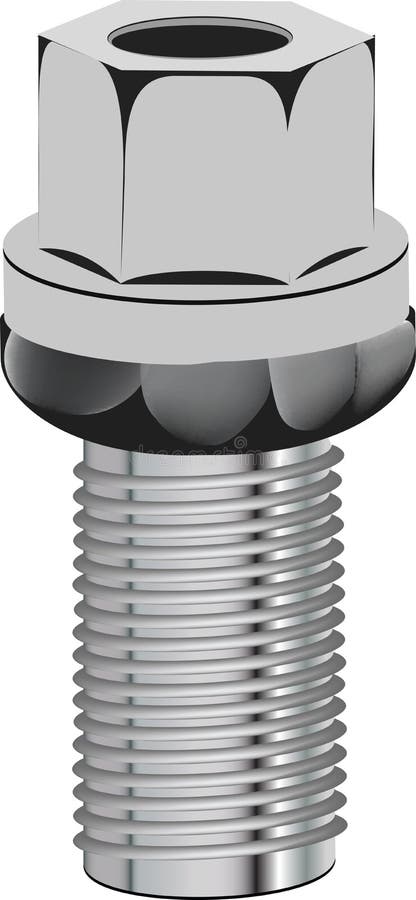 Hexagonal Bolt And Nuts Technical Drawing Vector Illustrations Stock ...