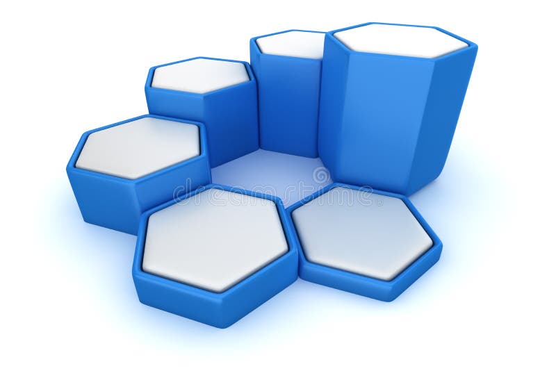 Staircase with Hexagonal Steps Stock Illustration - Illustration of ...