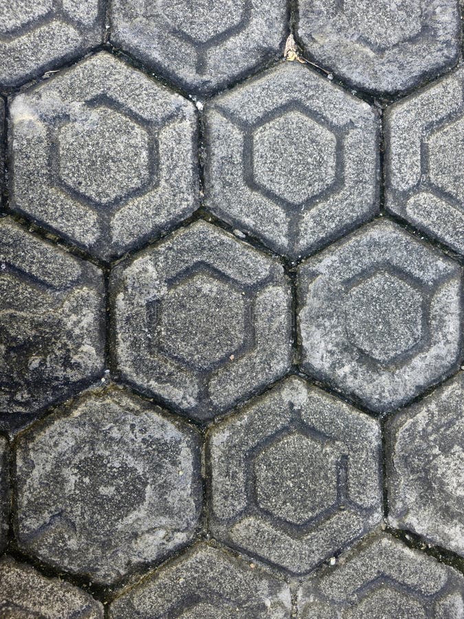 Hexagonal Stone Pavement: a Weathered Gray Texture Stock Image - Image ...
