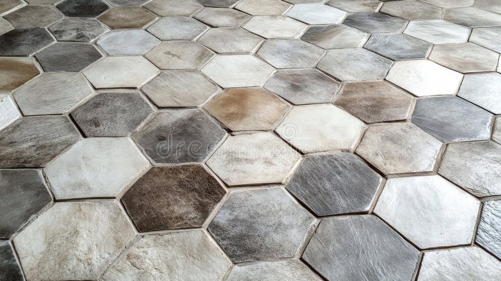 Hexagonal Stone Tile Floor Pattern Design Stock Illustration ...