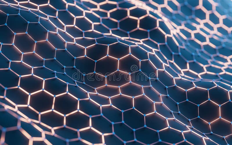 Hexagonal Structure Background, 3d Rendering Stock Illustration ...