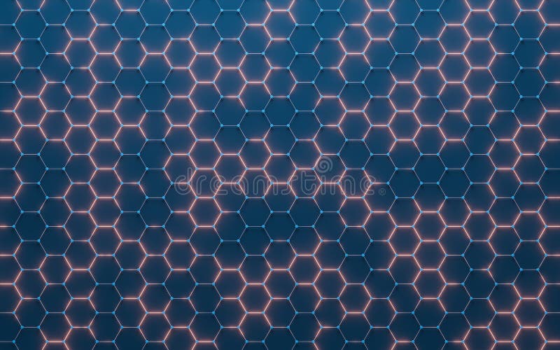 Hexagonal Structure Background, 3d Rendering Stock Illustration ...